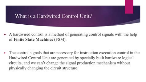 Hardwired Control Unit Ppt Pdf