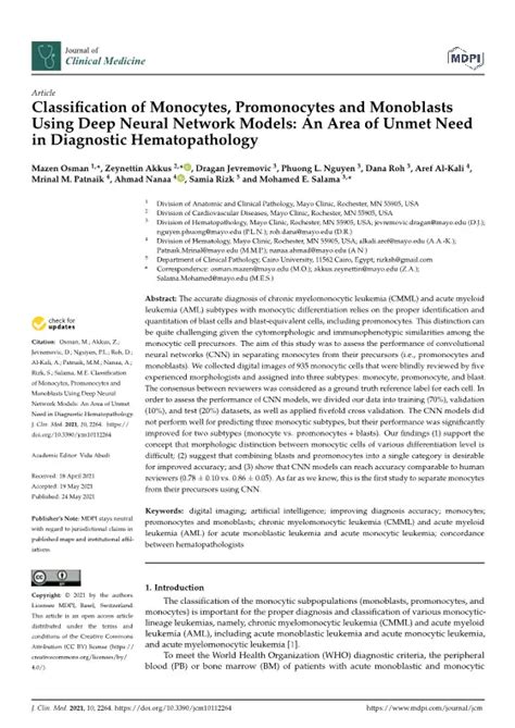 Classification Of Monocytes Promonocytes And Docslib
