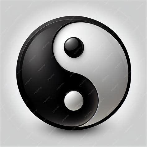 Símbolo Ying Yang 3d Espiritual Preto E Branco Foto Premium