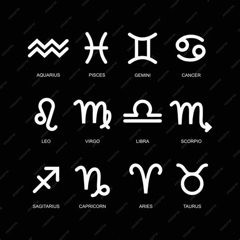 Conjunto De Signos Del Zodiaco Horóscopo Símbolos De Astrología