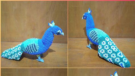 Peacock 3d Papercraft Papercraft 3d Origami Peacock Tutorial