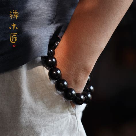 禅木匠黑檀木佛珠手链老料手串项链沉香小叶紫檀念珠108颗男女20虎窝淘