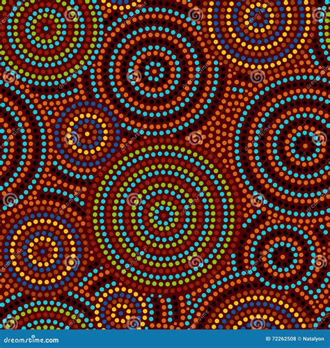 Australian Aboriginal Colorful Geometric Art Concentric Circles