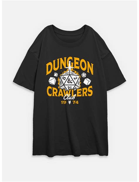 Dungeons And Dragons Dungeon Crawlers Club Womens Oversized T Shirt