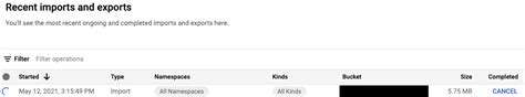 Exporting And Importing Entities Cloud Datastore Documentation