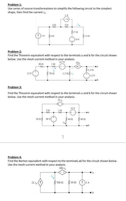 Solved Problem 1 Use Series Of Source Transformations To