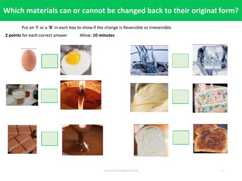 Reversible Or Irreversible Science Year 5
