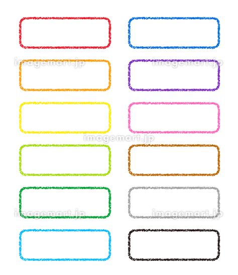 クレヨン素材 装飾 フレーム 12色セット 204444564 イメージマート
