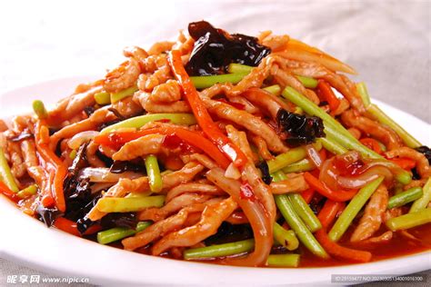 鱼香肉丝摄影图传统美食餐饮美食摄影图库昵图网