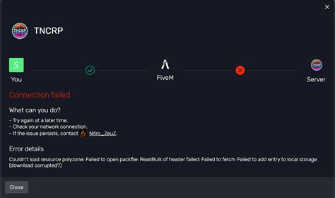 Couldnt Load Resource Polyzone Failed To Open Packfile Readbulk Of Header Failed Failed To
