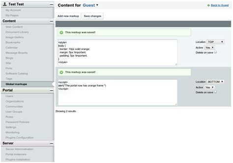 Custom Global Markup Portlet
