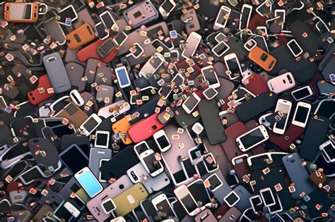 Premium Ai Image Many Smartphones Background Neural Network Ai Generated
