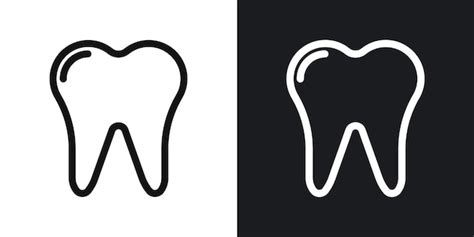 Premium Vector Teeth Vector Icon Set In Black And White Outlines
