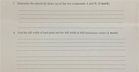 Solved A Chromatogram Of Two Component On A 20 Cm Packed Lc