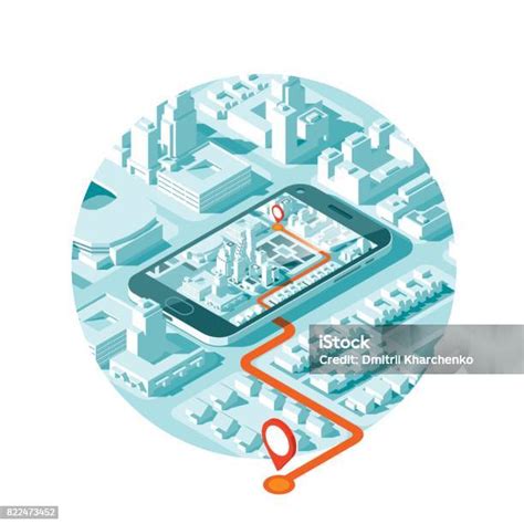 시 스마트 폰도 건물 Isometric 계획 모바일 응용 프로그램에 매핑하십시오 3 차원 벡터 그림입니다 건물 외관에 대한 스톡 벡터 아트 및 기타 이미지 Istock