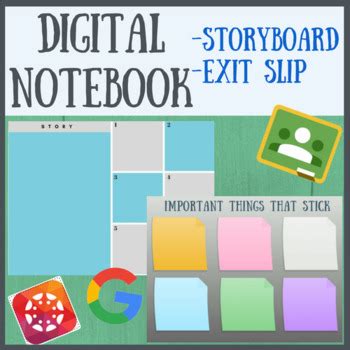 Digital Notebook Exit Slip And Graphic Organizer Storyboard TPT
