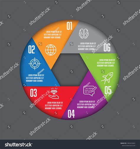 Vector Circle Chart Infographic Template 6 Stock Vector Royalty Free 1982653865 Shutterstock