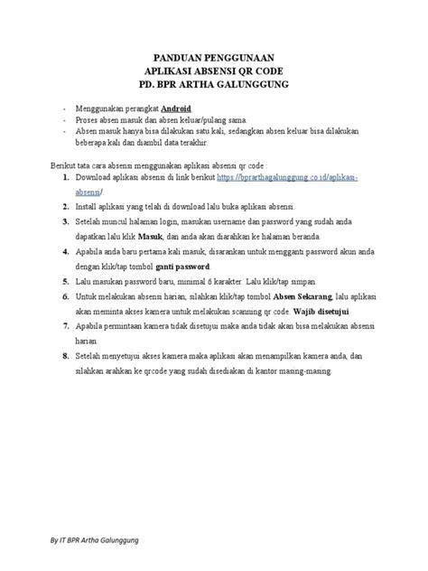 Panduan Absensi Qr Code Pdf