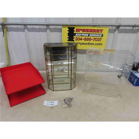 Plexi Glass Locking Display 6 X 12 X 14 Brass Glass Display Case 4 X10x 16