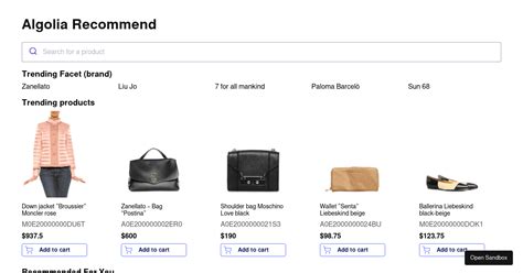 Algolia Client Search Examples CodeSandbox