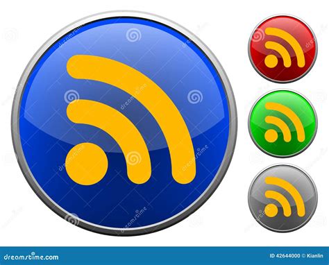 Rss Button Icon Stock Vector Illustration Of Green 42644000