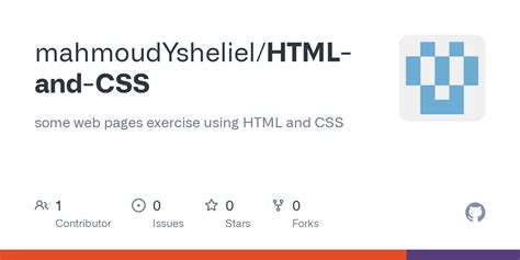 GitHub MahmoudYsheliel HTML And CSS Some Web Pages Exercise Using HTML And CSS