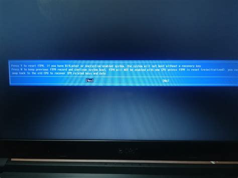Cómo puedo solucionar este mensajes Press Y to reset fTPM Acer Community