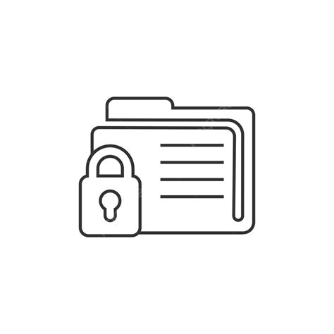 Flatstyle Permission Folder Icon On Isolated Background With Document