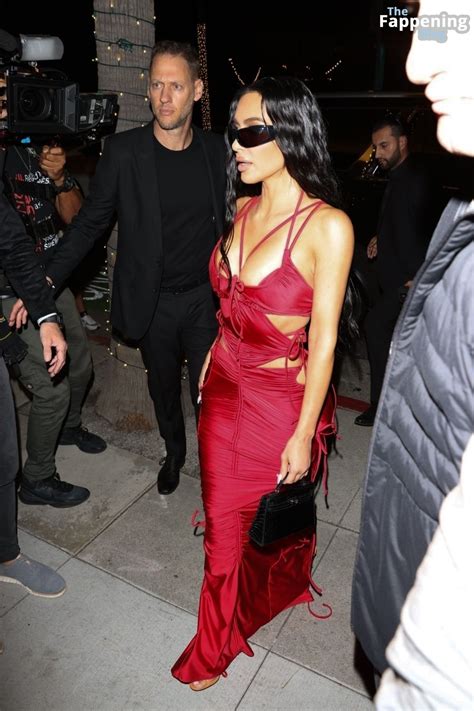 Kim Kardashian Displays Her Boobs In A Red Dress At Funke In Beverly Hills Fappening