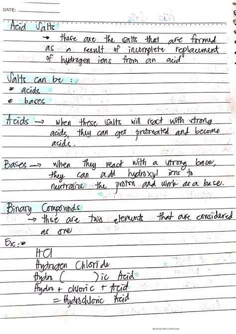 Solution Applied Chemistry Acid Salts Polyprotic Acid Binary Compounds