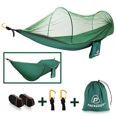 Mosquito Hammock PACKGOUT Camping Gear Sleeping Hammock With Bug Net And Lightweight Portable
