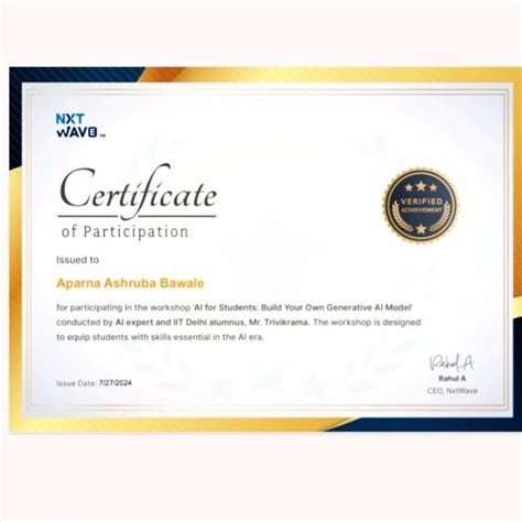 Ai Workshop From Nxtwave Aparna Bawale