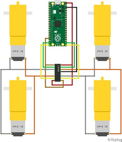 Gear Motor And Raspberry PI Pico Controlling Robot Wheels