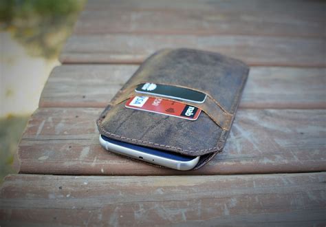 Handmade Real Leather Smart Phone Pouch Etsy