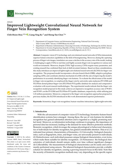 Pdf Improved Lightweight Convolutional Neural Network For Finger Vein
