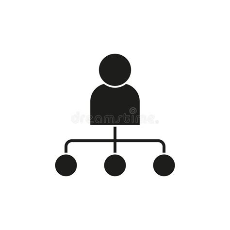 Hierarchy Icon Person With Connections Social Network Symbol Flat