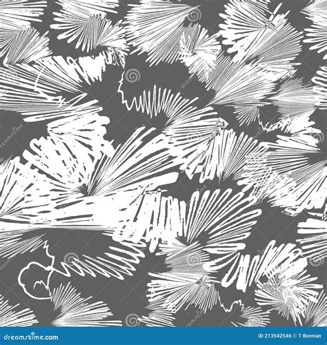 Abstract Doodle Vector Seamless Pattern On Contrasting Background Zigzag Strokes Stock Vector