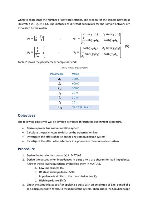 modelling a communication cable physical system modelling using matlab