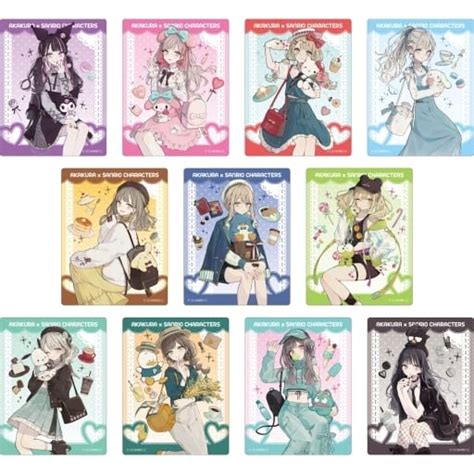 駿河屋 全11種セット 「赤倉×サンリオキャラクターズ アクリルカード 01描き下ろしイラスト」（キャラクターカード）