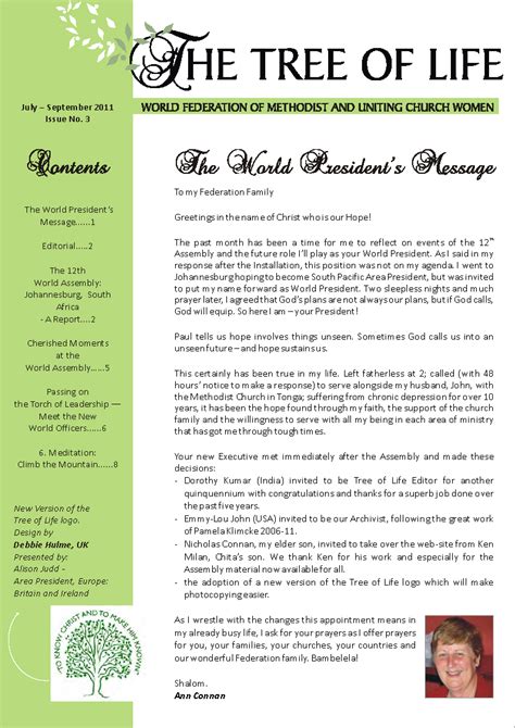 The Tree Of Life World Federation Of Methodist And Uniting Church Women