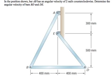 Solved In The Position Shown Bar AB Has An Angular Velocity Chegg