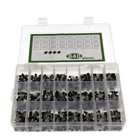840pcs Set 24values To 92 Transistor Bc547 Bc327 Bc337 2n2222 3904 Pnp Npn Transistors Set
