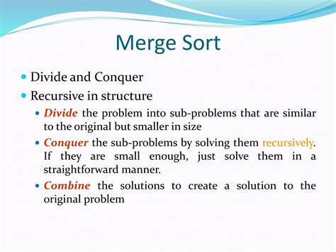 Data Structure And Algorithms Merge Sort Pptx Computing Technology And Computing