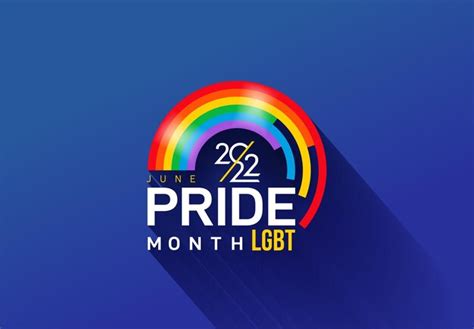 무지개 깃발이 있는 Lgbtq 프라이드 월 로고 프라이드 월의 상징 6월 지원 Lgbt 프라이드 월 2022 프라이드 데이 라인 추상 로고 무지개 색상의 Lgbtq 관련