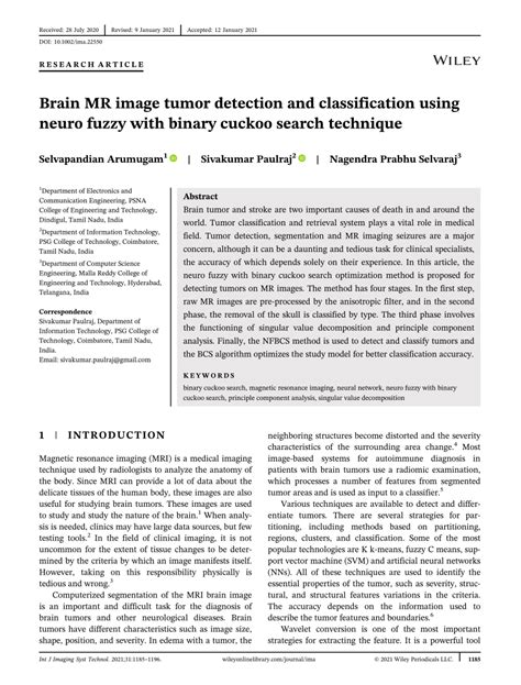 Brain Mr Image Tumor Detection And Classification Using Neuro Fuzzy With Binary Cuckoo Search