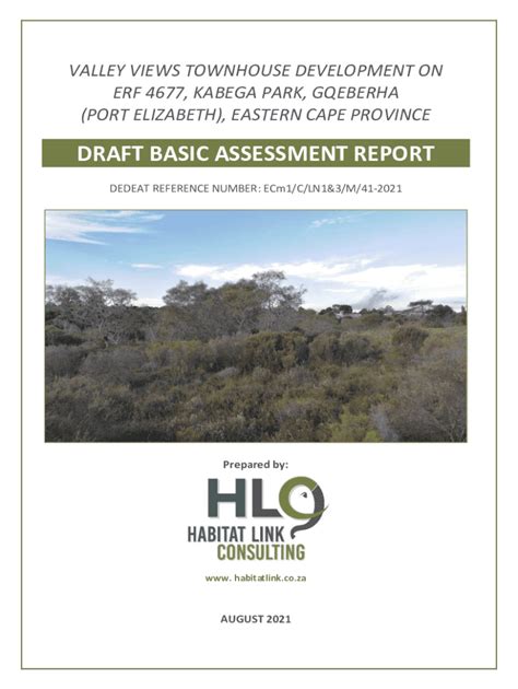 Fillable Online Draft Basic Assessment Report Proposed Fax Email