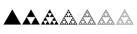 Sierpinski Triangle Evolution Steps Stock Vector Illustration Of Fibonacci Isolated