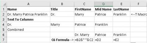 separating names into individual columns microsoft excel