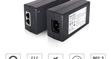 Active Passive Gigabit 65W PoE Injector 10 100 1000Mbps High Power POE Hi PoE For PoE IP Camera