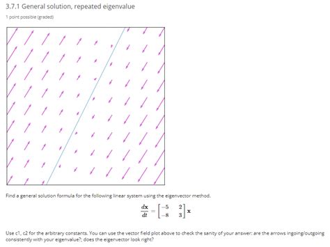 Solved 371 General Solution Repeated Eigenvalue 1 Point